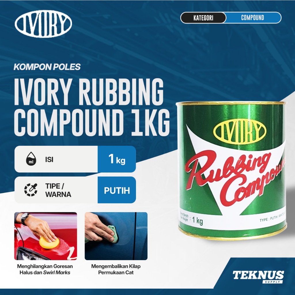 Jual IVORY Rubbing Compound - Kompon Putih 1Kg | Teknus Supply | Shopee ...