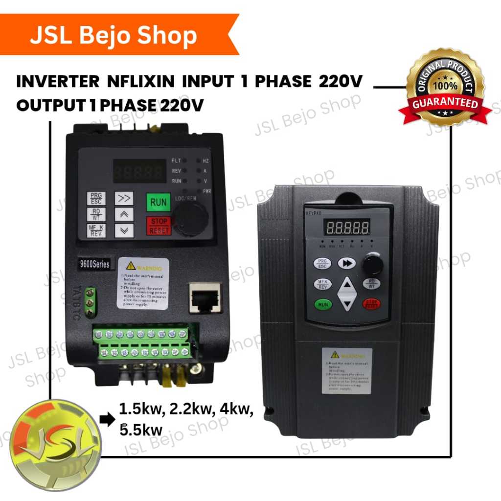 Jual VFD AT2 Inverter Input 1 Ph 220V Output 1 Ph 220V For Motor Dinamo ...