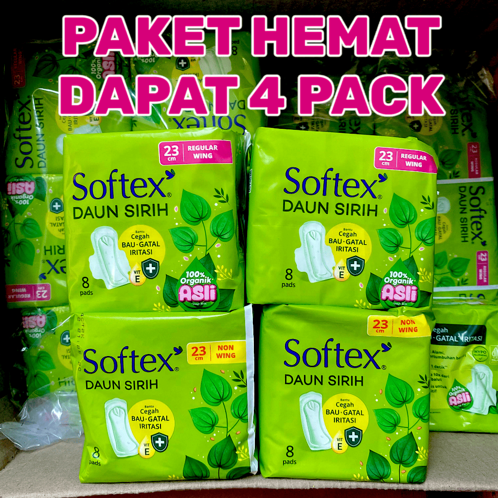 Jual PAKET HEMAT DAPAT 4 Softex Daun Sirih + Vitamin E 1 Pack 23cm isi ...