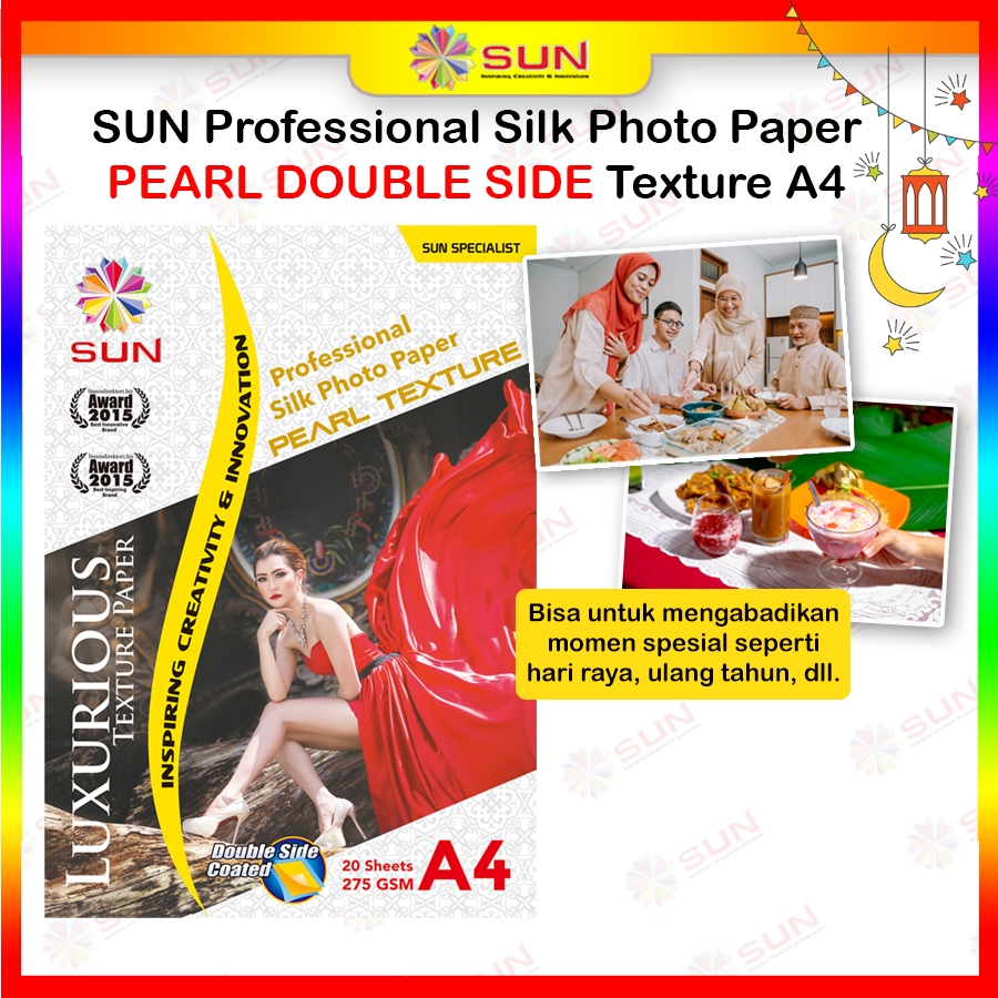 Jual Kertas Foto DOUBLE SIDE Silky A4 Pearl Texture 275 GRAM - SUN ...