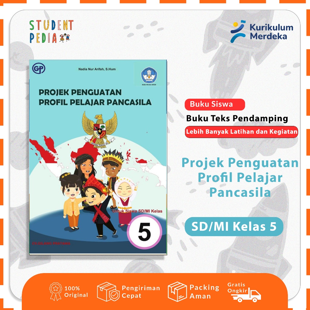 Jual Buku Siswa Projek Penguatan Profil Pelajar Pancasila P5 EDISI REVISI 2025 Untuk Kelas 5 SD ...