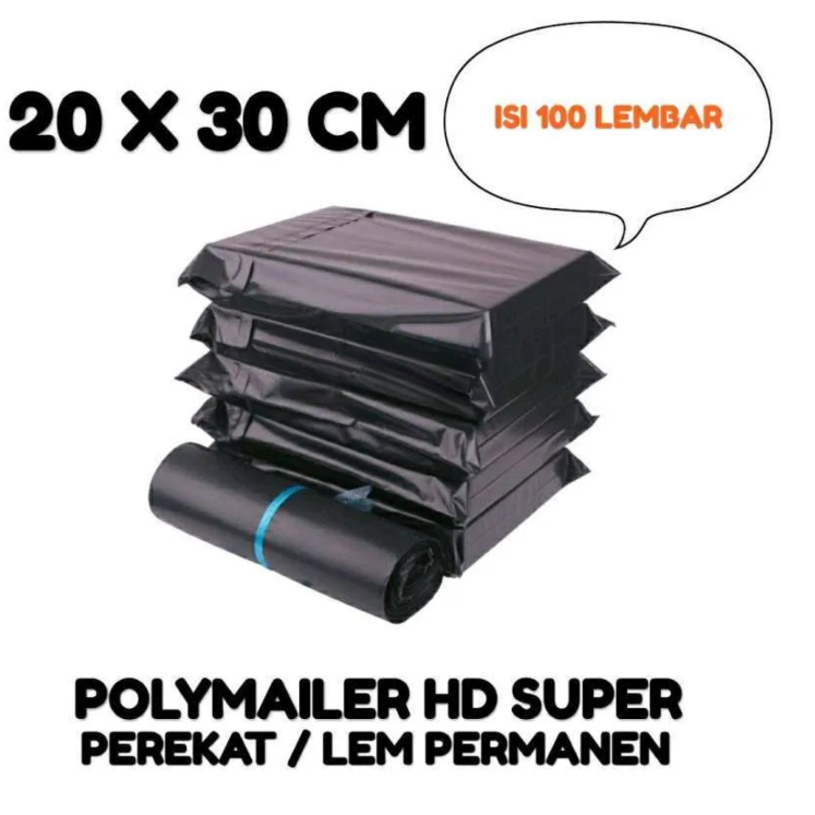 Jual Plastik Polymailer Hitam Ukuran 20x30 Cm Plastik Packing Paket ...