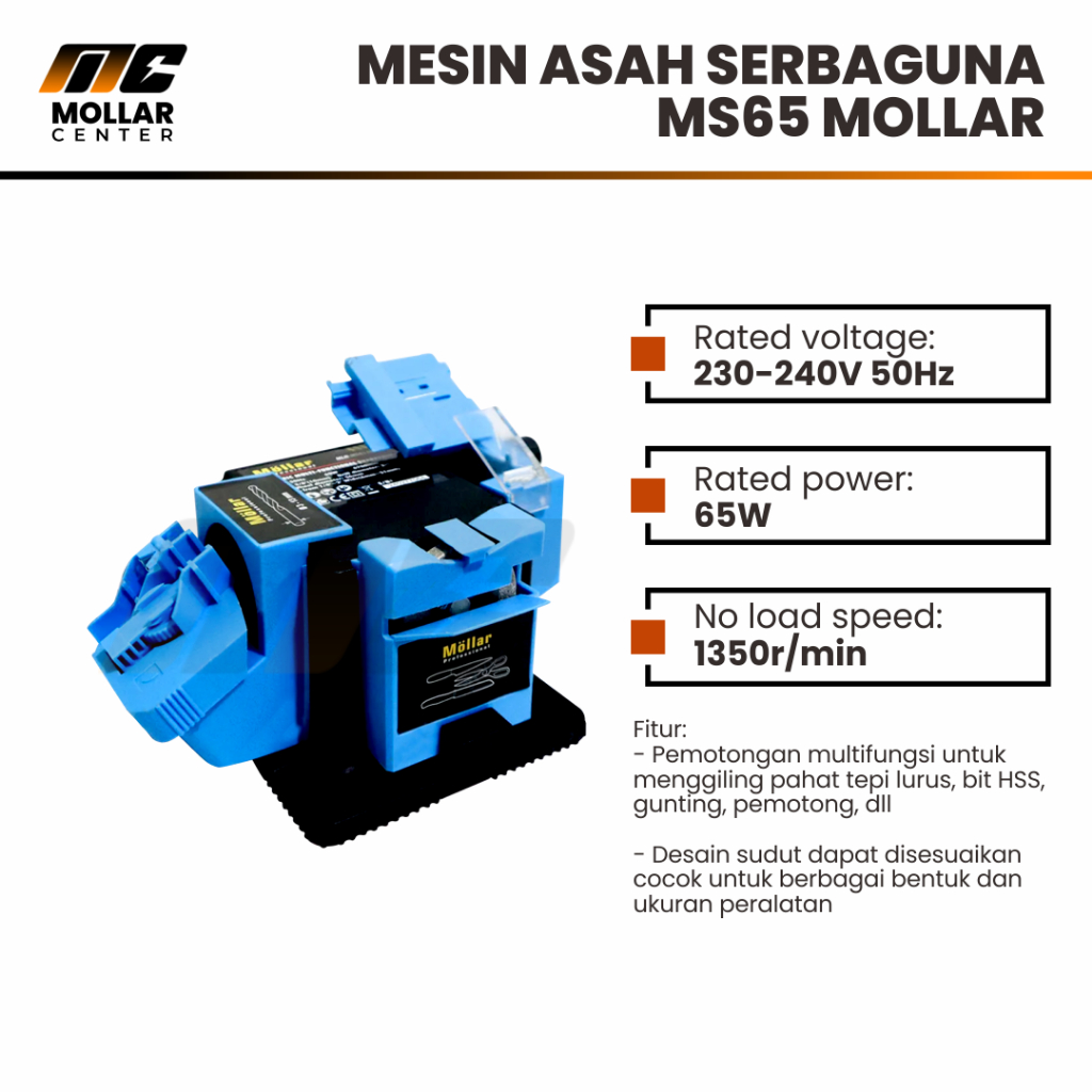 Jual Mesin Asah MS65 (Gen 2) Mollar Elektrik Serbaguna Mata Bor Kikir ...