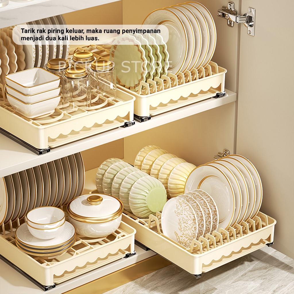 Jual Rak Piring Tarik Kabinet Dapur – Sudah Termasuk Rel & Nampan ...