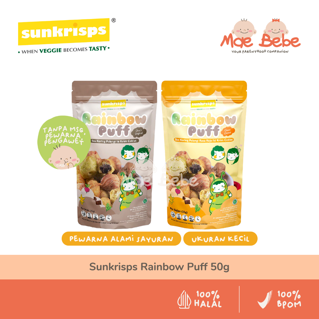 Jual Sunkrisps Rainbow Puff Sus Kering Pelangi Snack Cemilan Anak 50g ...
