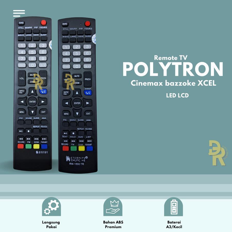 Jual Remot / REMOTE TV POLYTRON LCD LED Tabung Cinemax Bazooka XCEL ...