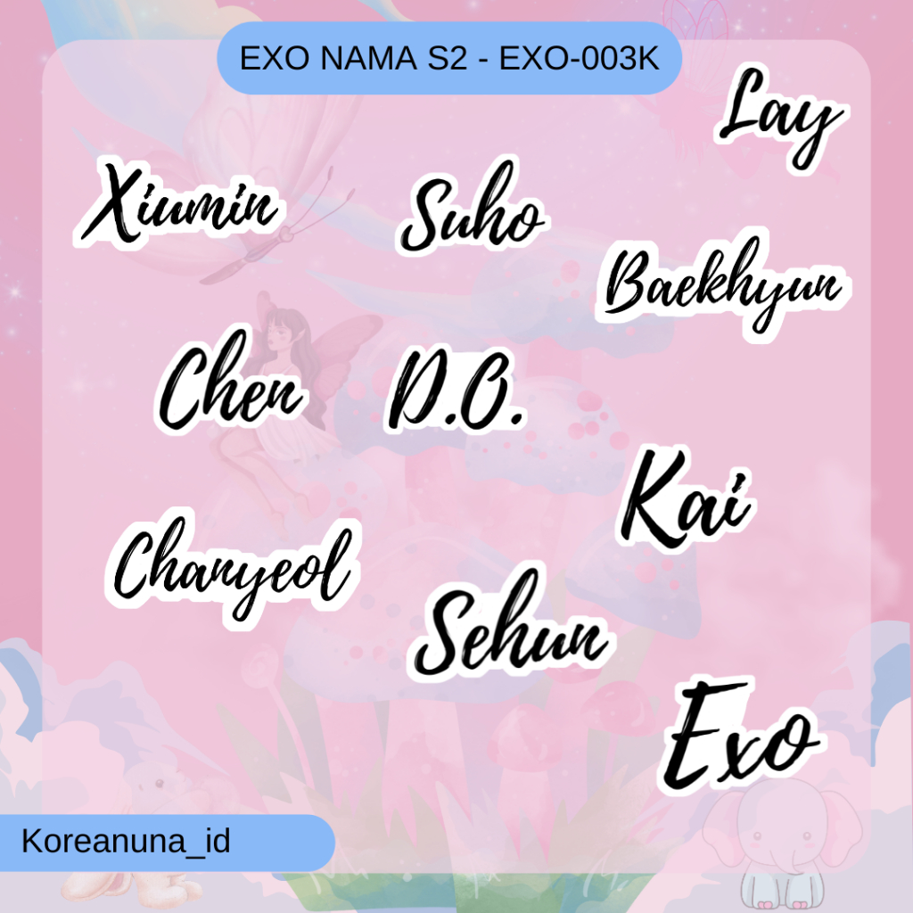 Jual Stiker Kpop Exo Nama Member Aesthatic Sticker Deco Buku Jurnal ...