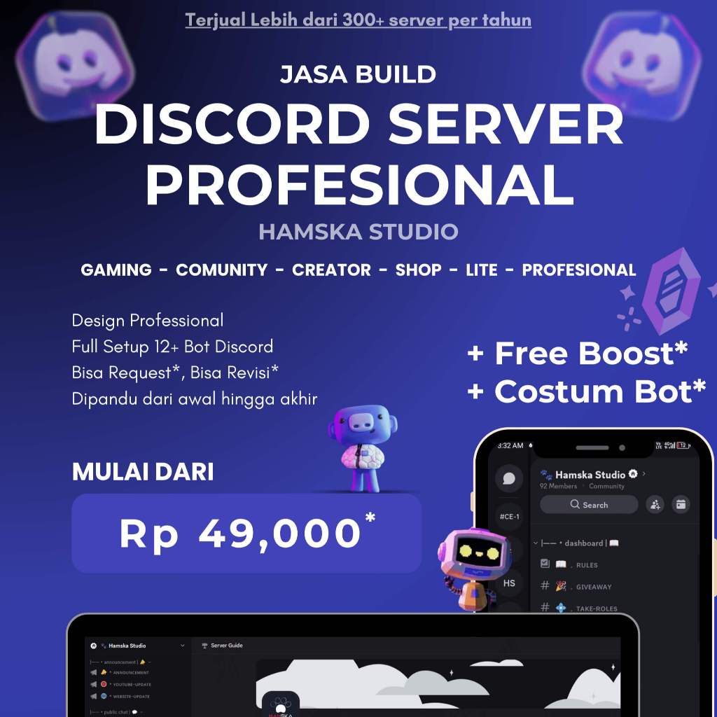 Jual DISCORD SERVER PROFESIONAL | Full Setup Bot | JASA BUILD SERVER ...