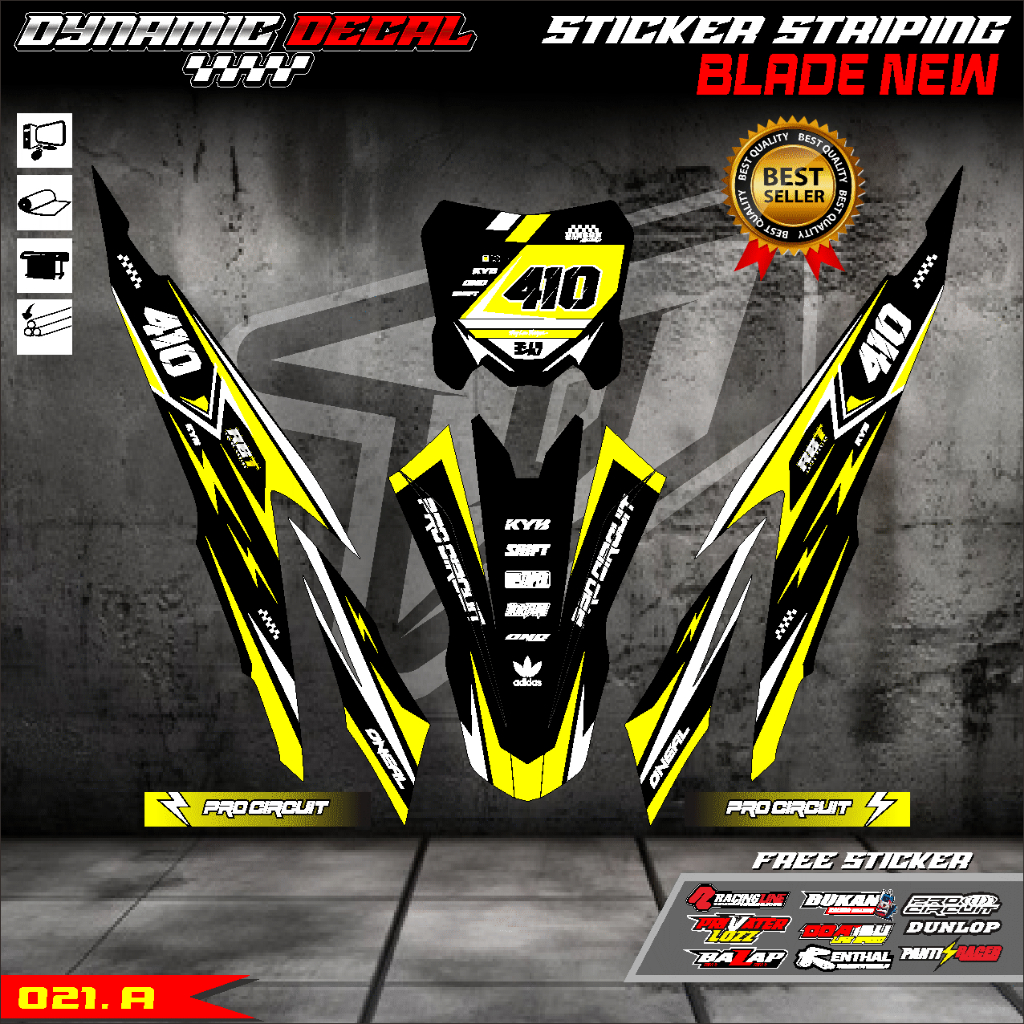 Jual (COD) Sticker Striping RBT BLADE NEW 125 - Motor RBT Bebek Modif ...