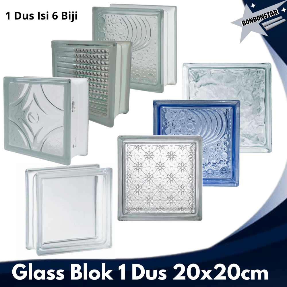 Jual Glass Block Mulia 1 Dus Isi 6pcs Blok Kaca 20x20cm - Glass block ...