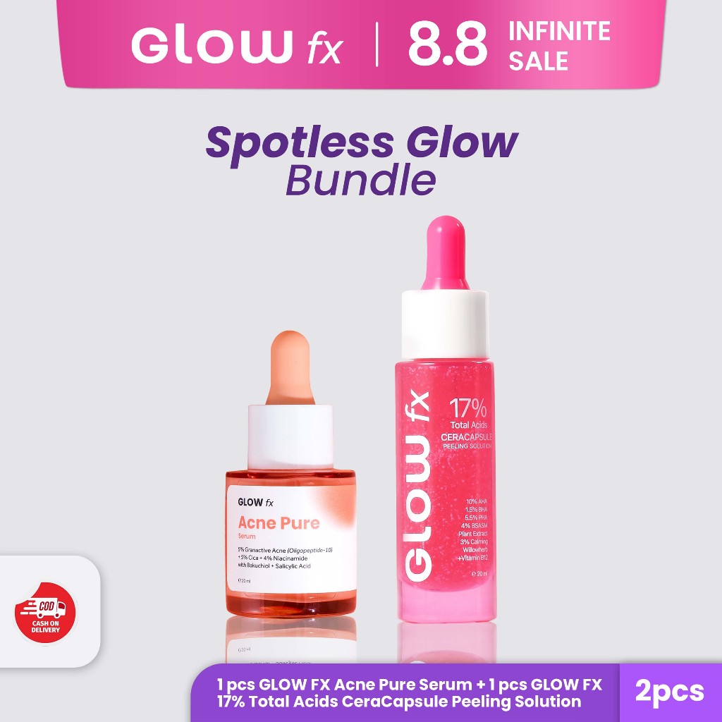 Jual [Spotless Glow Bundle] - GLOW FX - 17% Total Acids CeraCapsule Peeling Solution - Serum ...