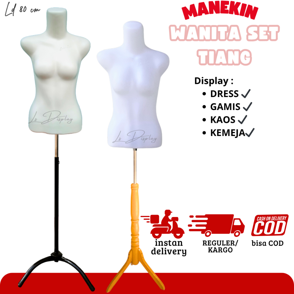 Jual Manekin WANITA Set Tiang [ Patung Baju Set Tiang BODY LURUS ...