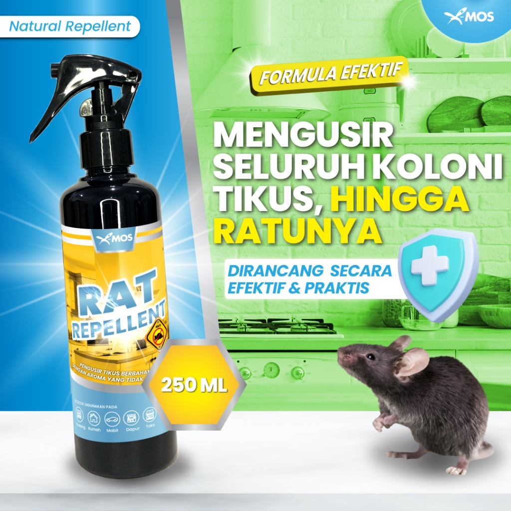 Jual XMOS Spray Pengusir Tikus 250 ML Rat Repellent Cleaning Pembersih ...