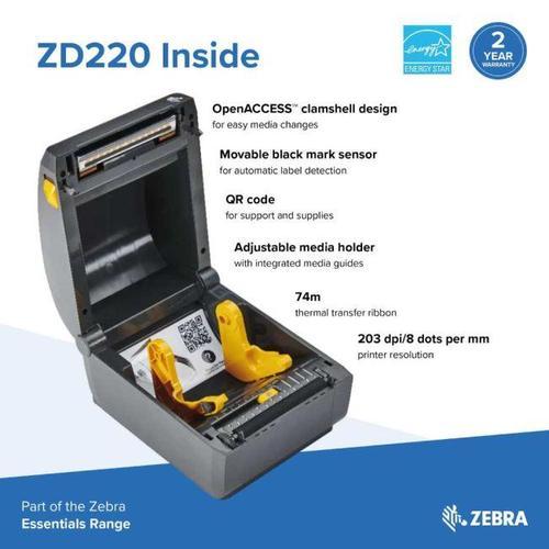 Jual Zebra ZD220 ZD-220 Printer Thermal Label Barcode 4" inch 203dpi ...