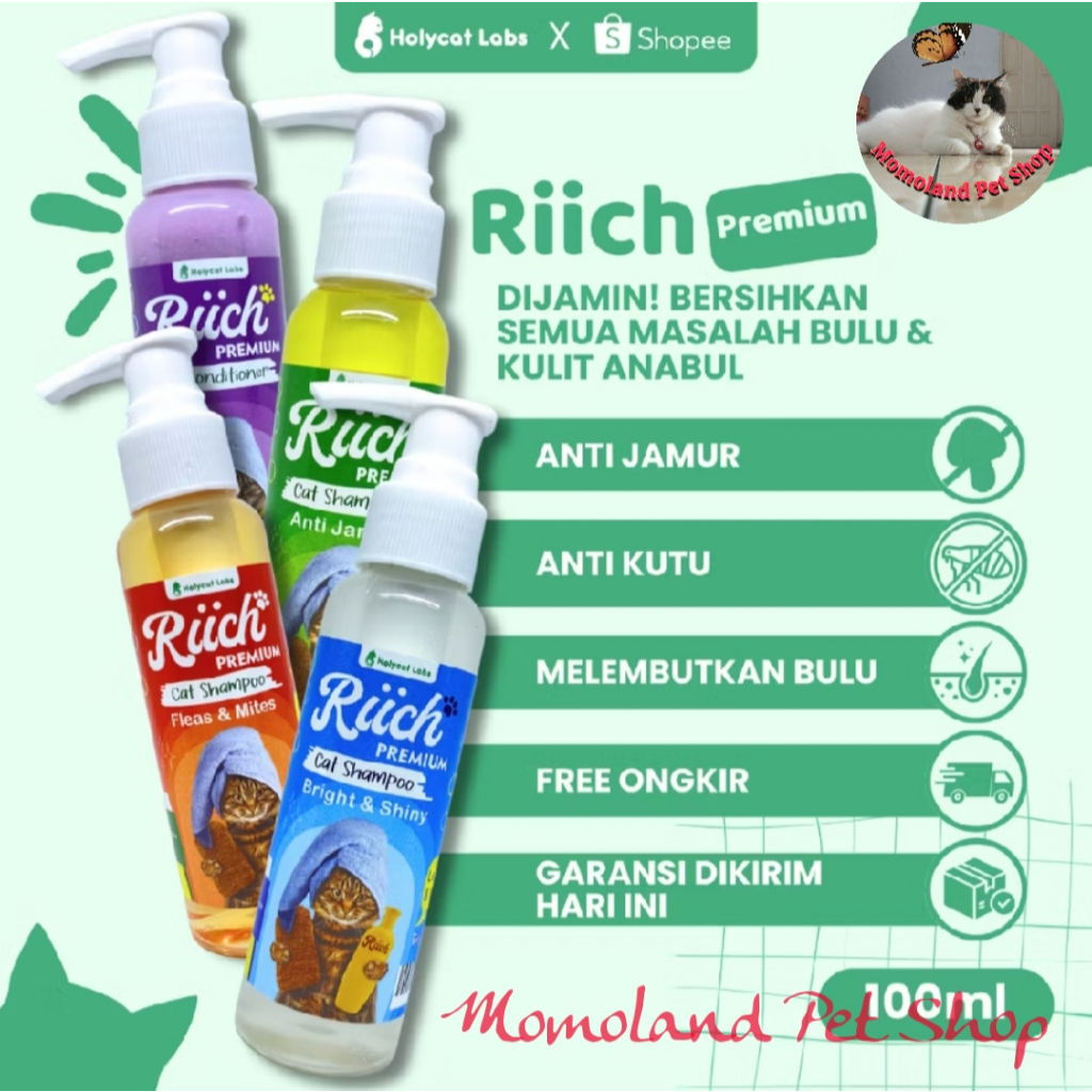 Jual RIICH SHAMPOO Sampo 100 ML Shampoo Kucing Anti Kutu Jamur ...