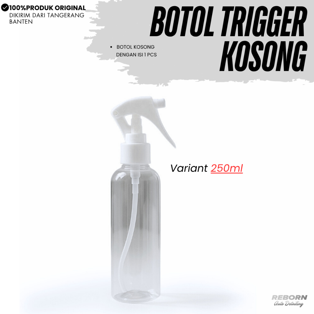 Jual REBORN - Botol Spray Trigger 250ML Bening Tebal Original | Shopee Indonesia