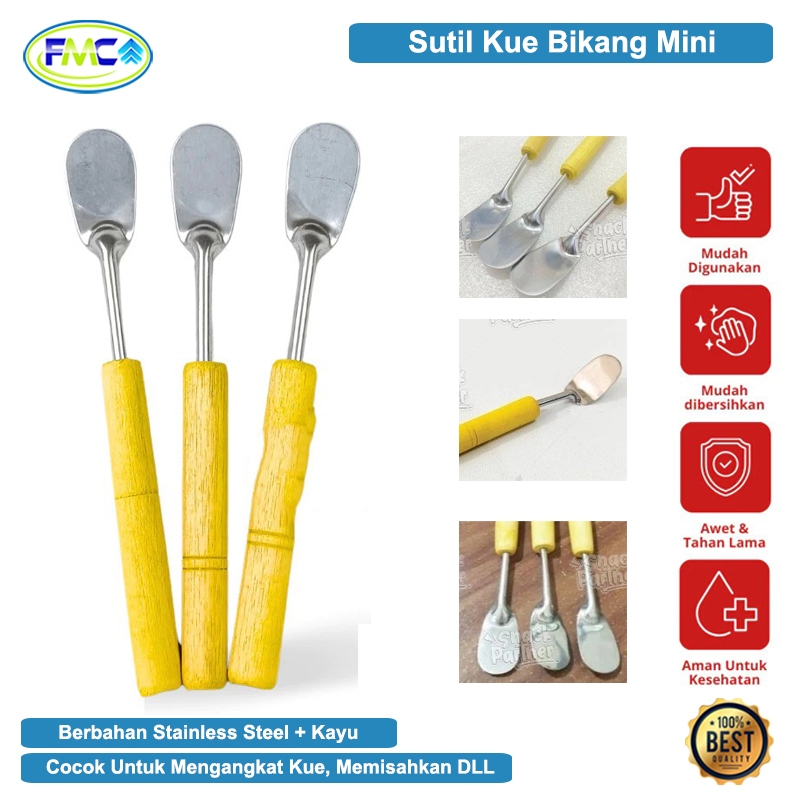 Jual Spatula Mini Stainless Gagang Kayu Sutil Mini Kayu Spatula Kecil ...