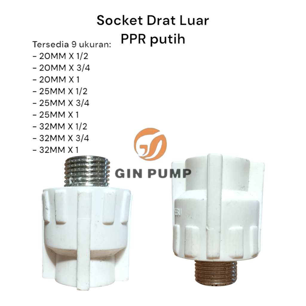 Jual Socket Drat Luar PPR Male Socket SDL PPR berbagai ukuran Male ...