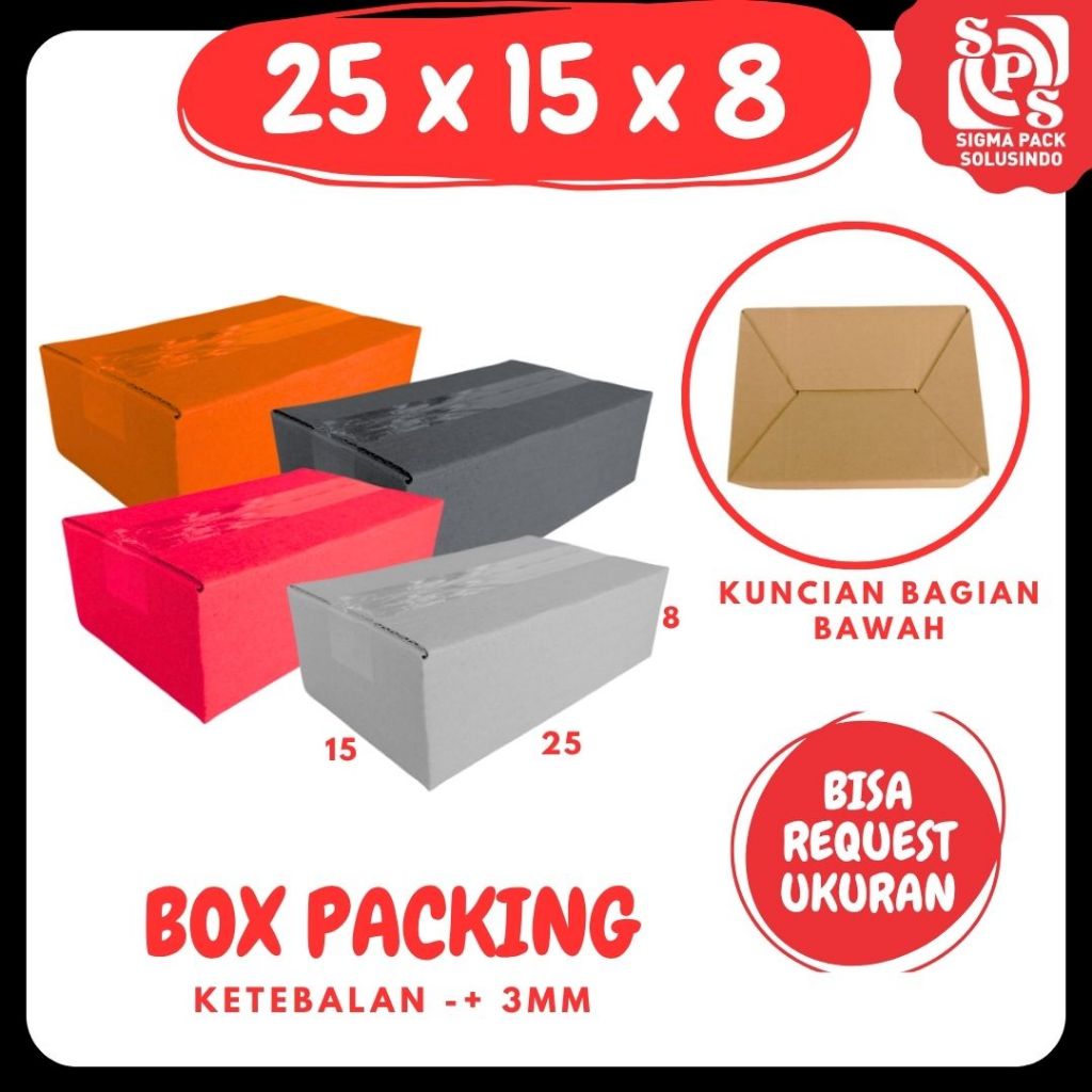 Jual Box 25x15x8 A0 / Kardus 25x15x8 A0 Packing Karton / Dus 25x15x8 A0 ...