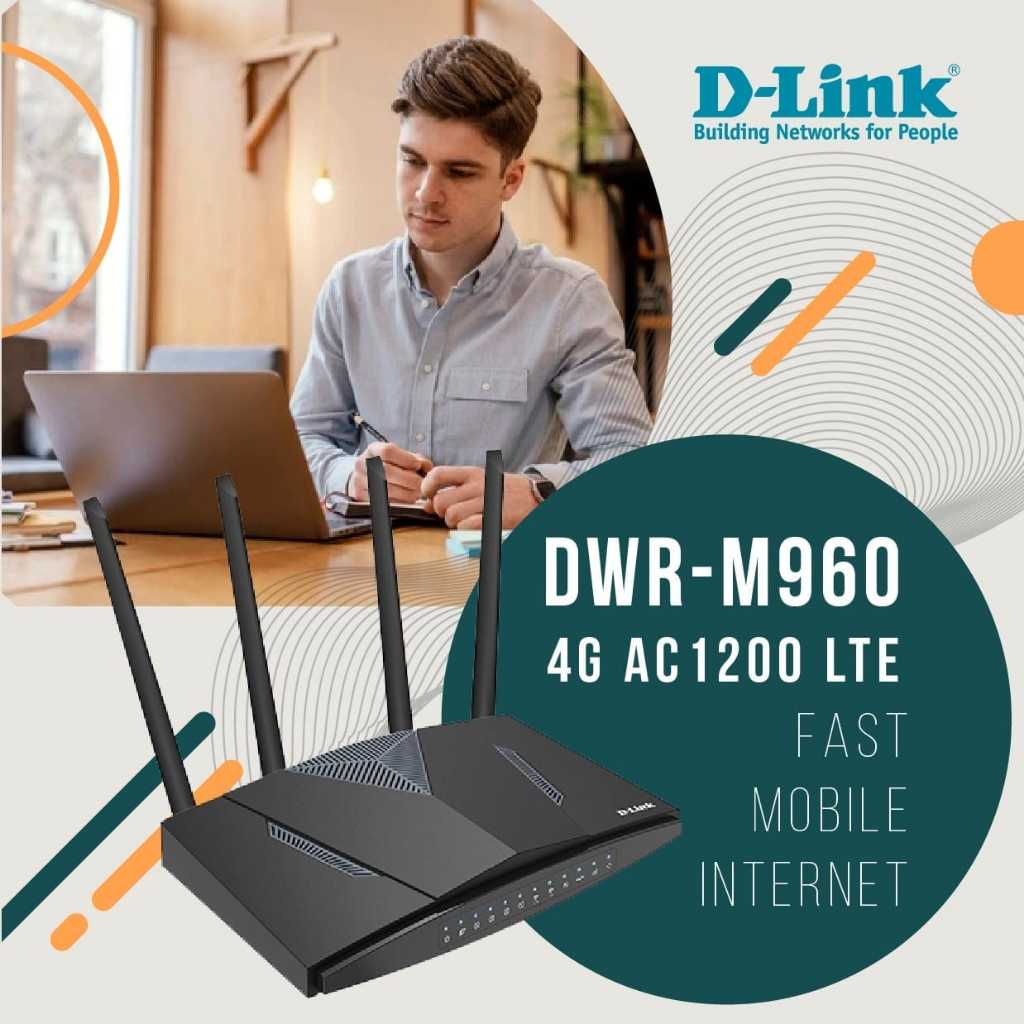 Jual D-link DWR-M960 AC1200 Modem 4G LTE SIM card slot ROUTER Wifi Dual ...
