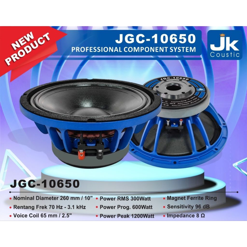 Jual Speaker 10" JK Coustic JGC-10650 Voice coil 3" Original | Shopee ...