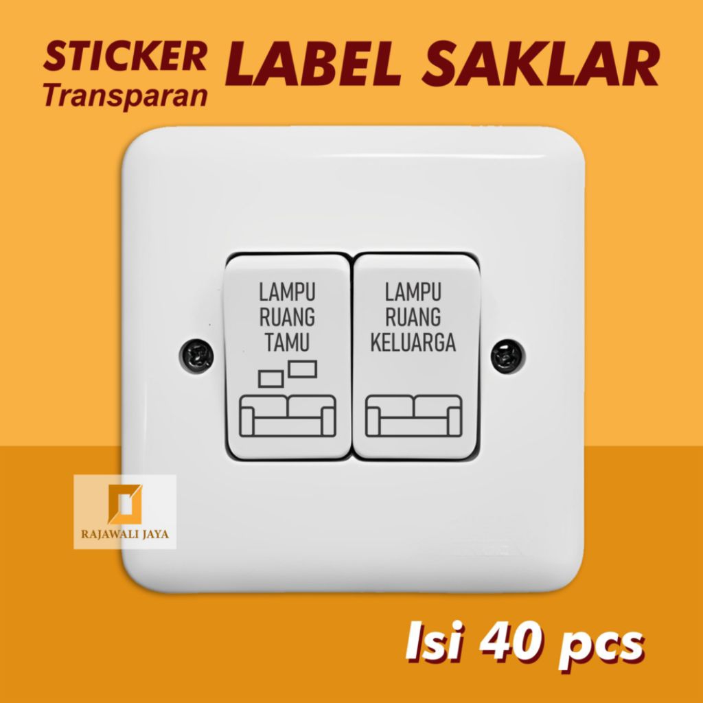 Jual Sticker Stiker Label Saklar Transparan Lampu Ruang Tamu Keluarga ...