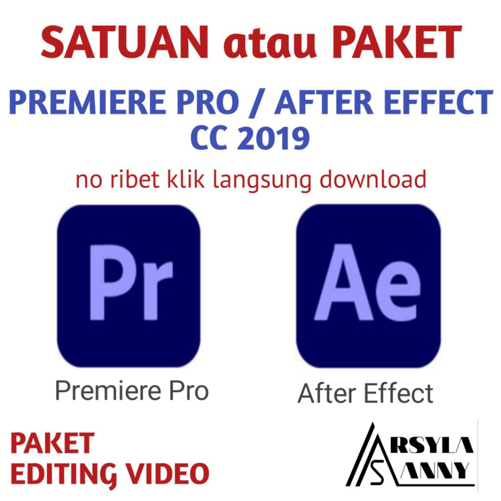 Jual Paket Edit Video Premiere PRO & After EFFECT 2019 Full Version | Shopee Indonesia