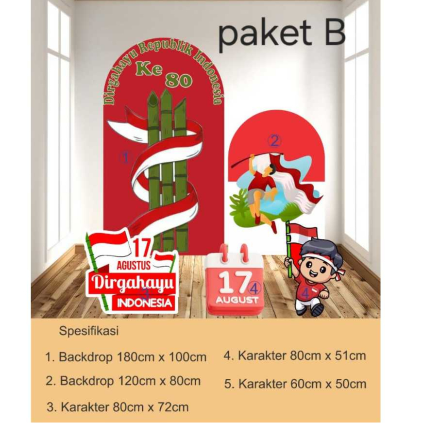 Jual paket dekorasi backdrop 17 agustus dan standing karakter | Shopee ...