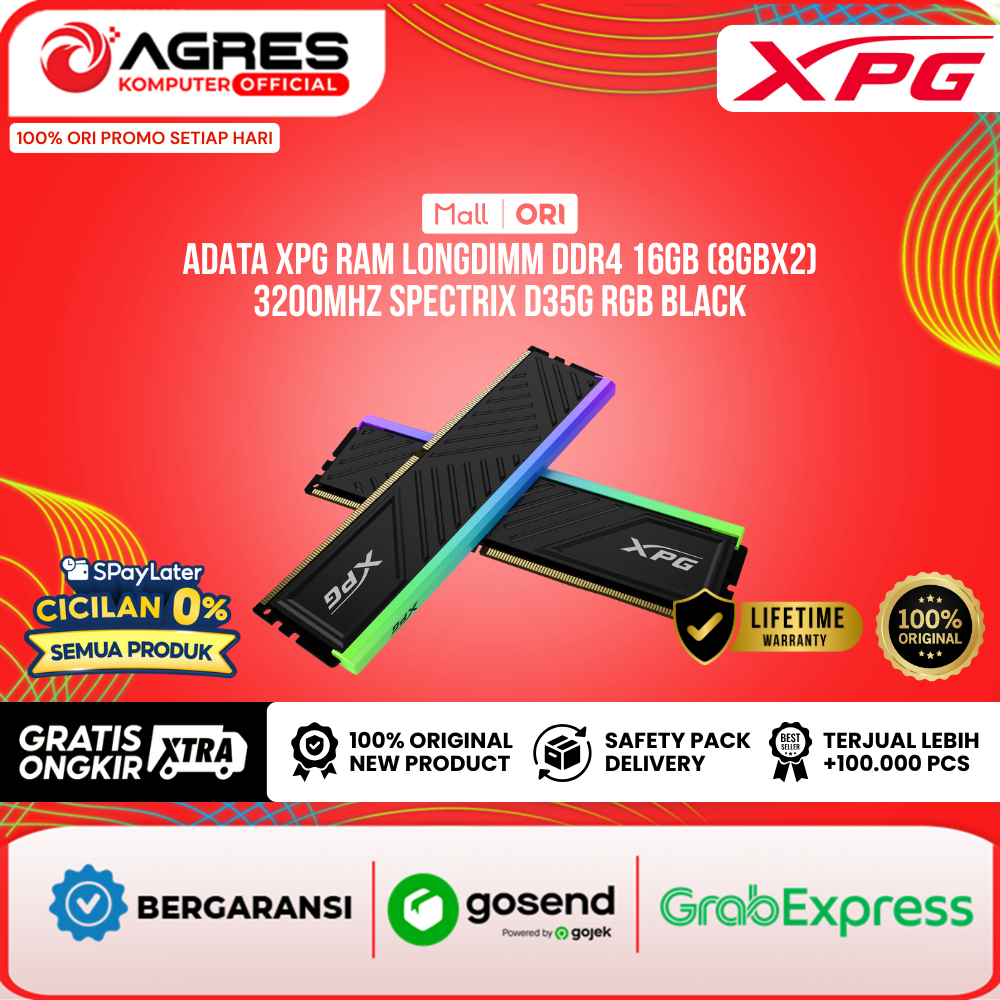 Jual ADATA XPG RAM LONGDIMM DDR4 16GB (8GBX2) 3200MHZ SPECTRIX D35G RGB ...