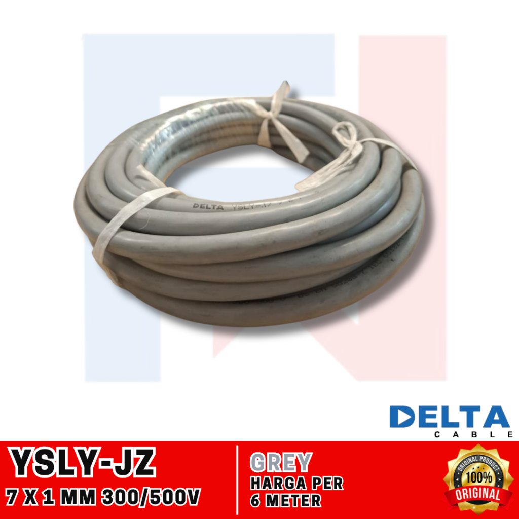 Jual KABEL KONTROL YSLY / YSLY-JZ 7 x 1 mm / 7x1mm 300/500V GREY, DELTA ...