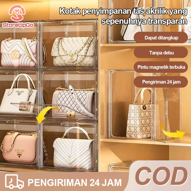 Jual Kotak Akrilik Transparent Storage Tas Bag Storage Box Display Box ...