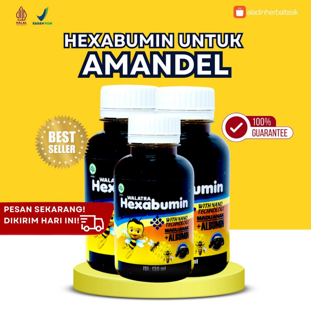 Jual HEXABUMIN Vitamin Anak Asli 100% Obat Herbal Untuk Amandel Dan ...