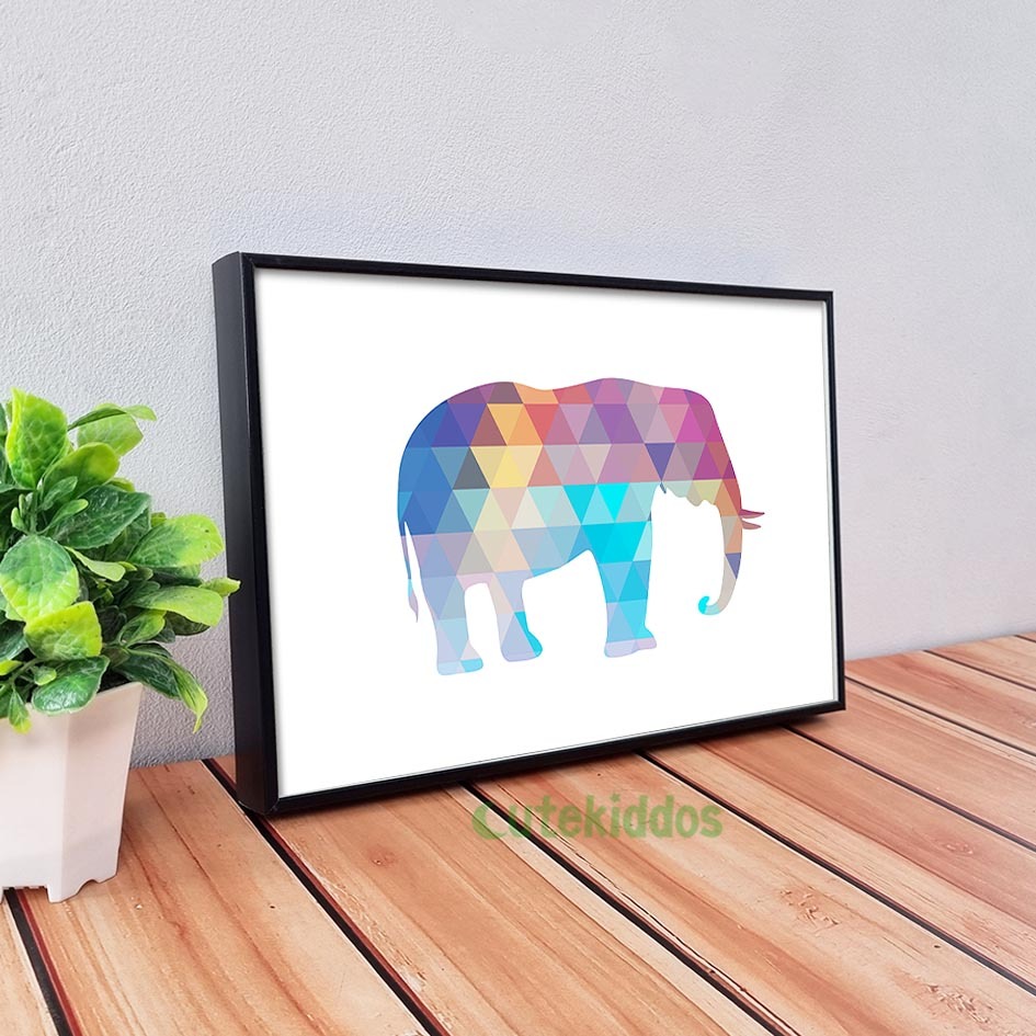 Jual Poster Fauna / Geometris Gajah / Hiasan Dinding / Pajangan Dinding ...