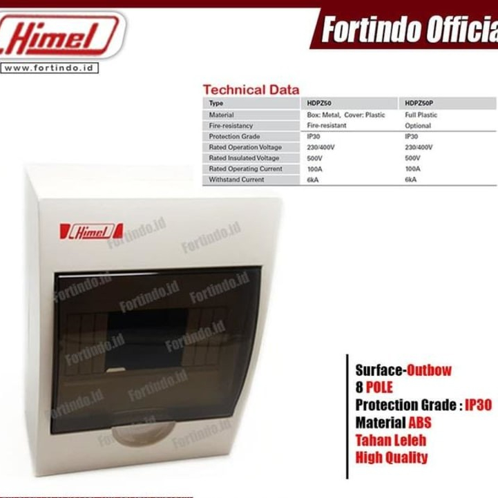 Jual Box MCB HDPZ50PM6IP30F 6P Surface-Outbow Himel | Shopee Indonesia