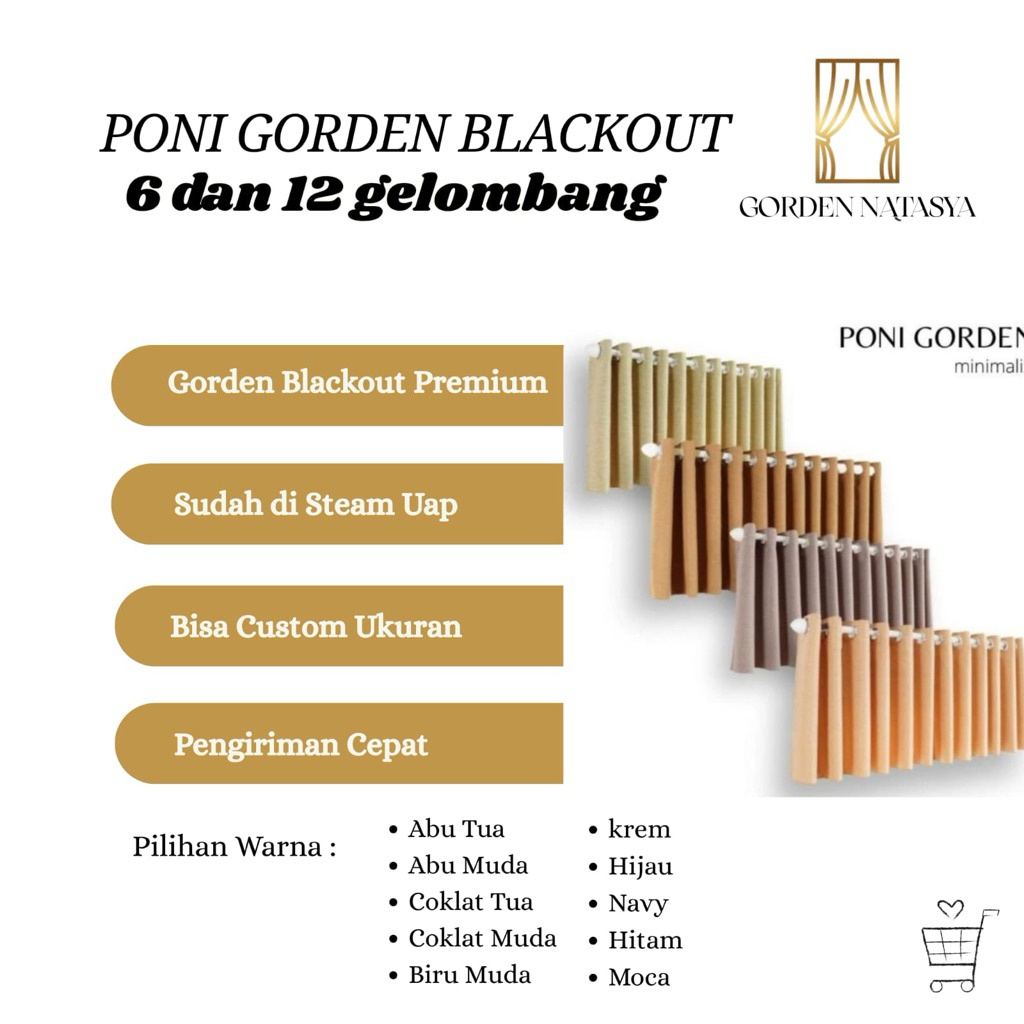 Jual PONI GORDEN PREMIUM GORDEN BLACKOUT | Shopee Indonesia