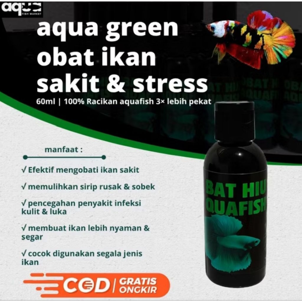 Jual AQUA GREEN LIQUID OBAT HIJAU PREMIUM UNTUK IKAN SAKIT DAN STRES ...