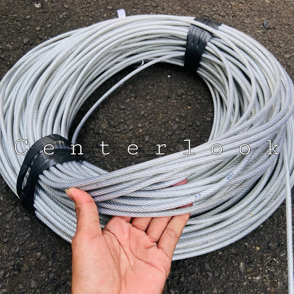 Jual Kawat seling baja Lapis Plastik / Pvc 2mm 3mm 4mm 5mm 6 mm Kabel ...
