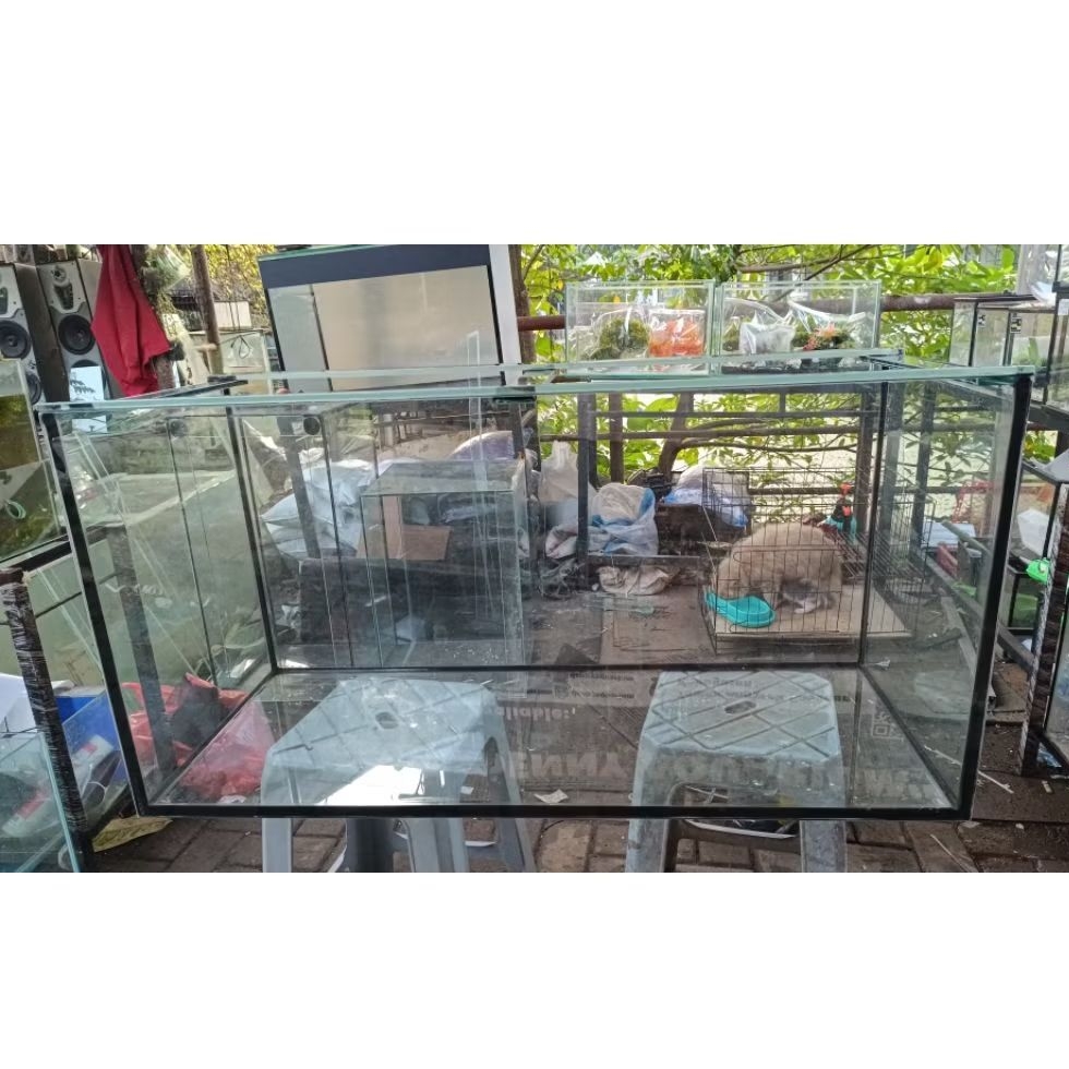 Jual AQUARIUM KACA 100 40 40 kaca 8 mili full | Shopee Indonesia