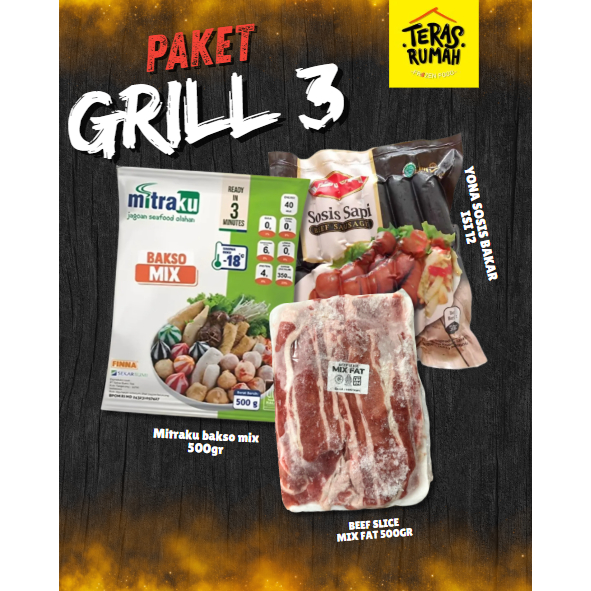 Jual PAKET BBQ 3 GRILL BEBAKARAN - BEEF SLICE MIX FAT, YONA SOSIS BAKAR ...