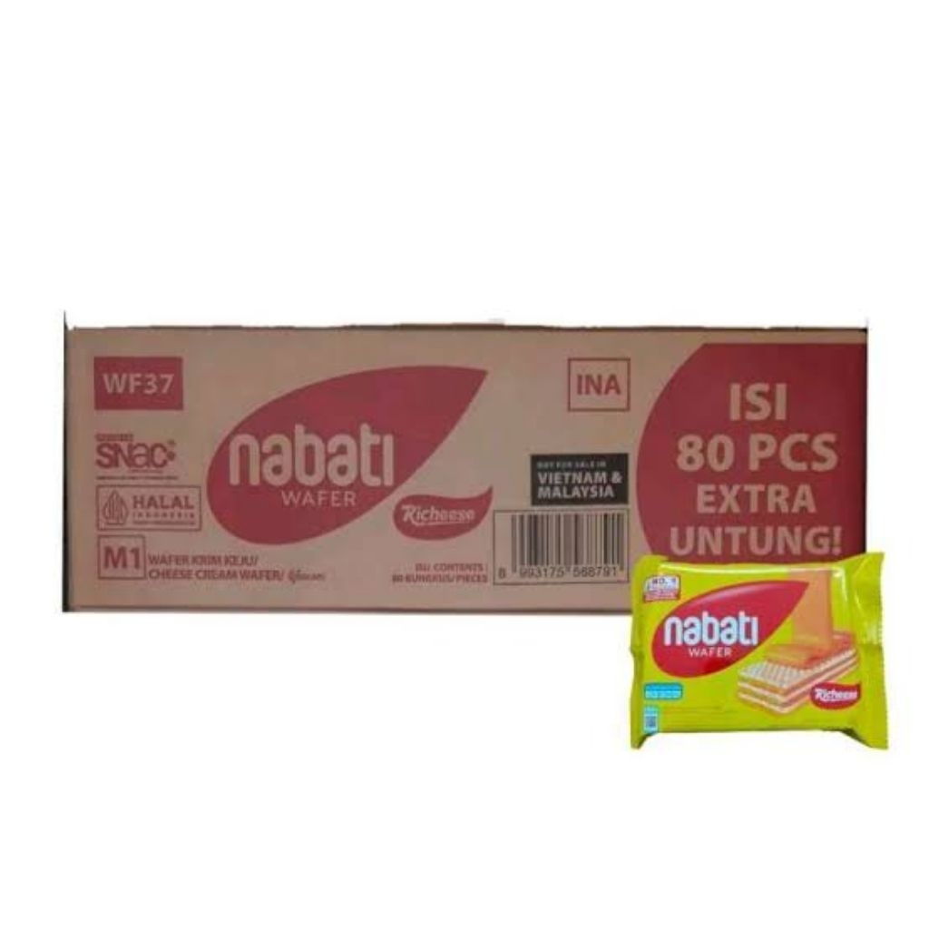 Jual NABATI 2000 NABATI 1 DUS ISI 80 pcs NABATI KEJU & COKLAT | Shopee ...