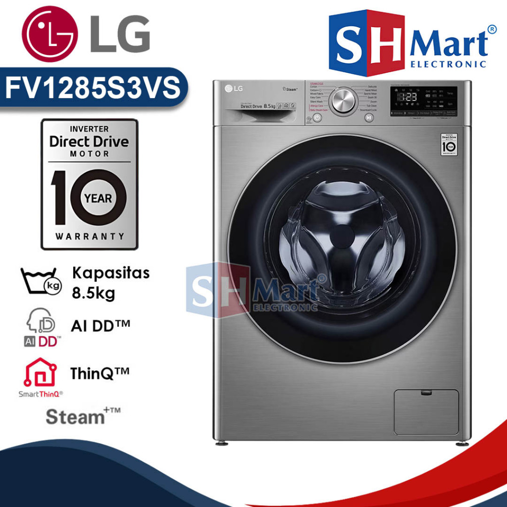 Jual MESIN CUCI FRONT LOADING LG FV1285S3VS KAPASITAS 8,5 KG AI DD ...