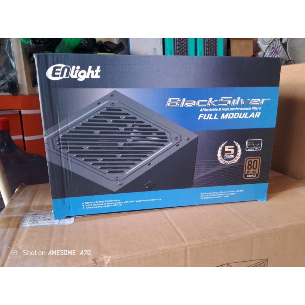 Jual PSU Power Supply Enlight BlackSilver 550 Watt 550W 80+ 80Plus ...