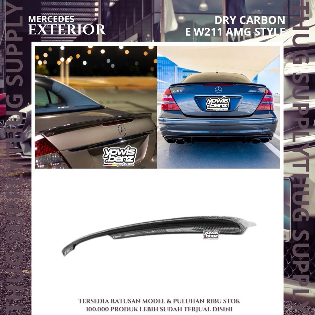 Jual DUCKTAIL AMG STYLE W211 REAL CARBON WING SPOILER CANARD SIRIP DRY ...