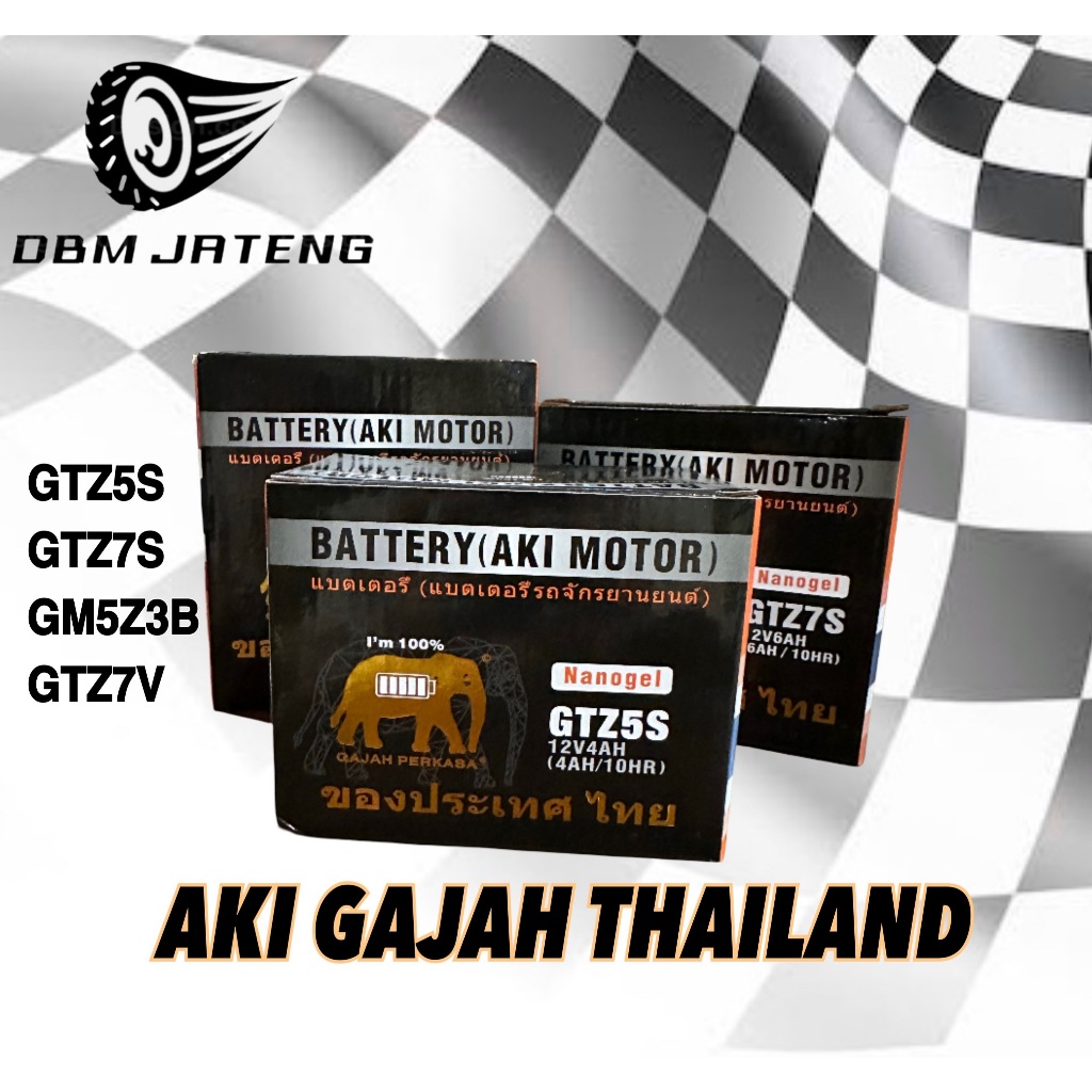 Jual 100% ORIGINAL & BARU AKI GAJAH ACCU THAILAND UKURAN TIPE GTZ5S ...