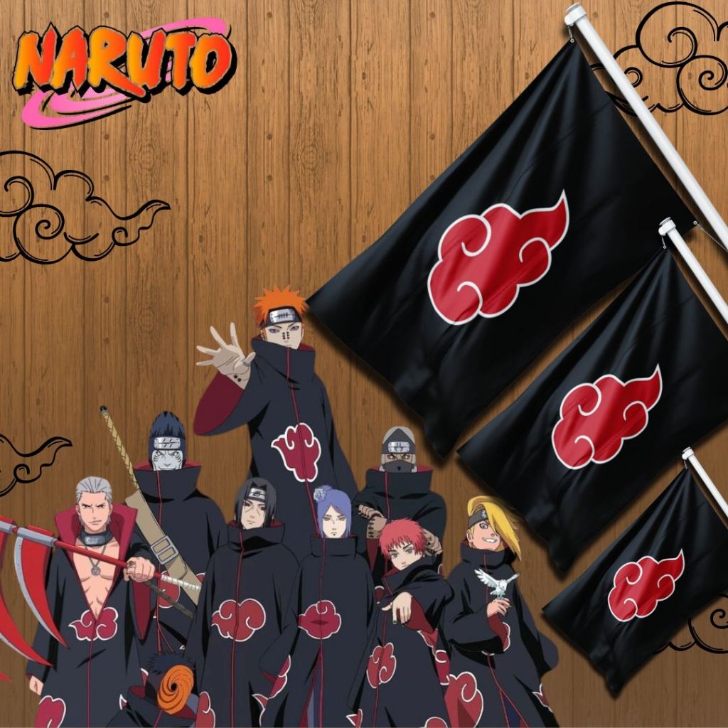 Jual BENDERA AKATSUKI/ FLAG ANIME NARUTO/ AKATSUKI/ BISA COSTUM ...