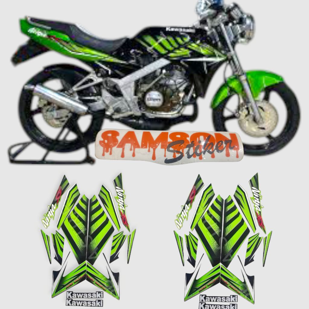 Jual Stiker Striping Motor Kawasaki Ninja Ss Zebra 2014 2015 Hijau Full ...