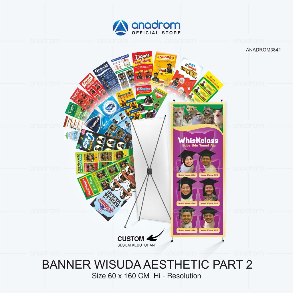 Jual Cetak Banner Wisuda Aesthetic | Banner Wisuda Free Design | Size ...