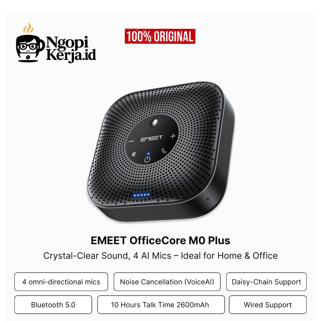 Jual EMEET OfficeCore M0 Plus Conference Speakerphone – 4 Mics & Noise ...