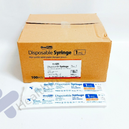 Jual Onemed Disposable Spuit 1cc Syringe 1ml BOX 100pcs | Shopee Indonesia