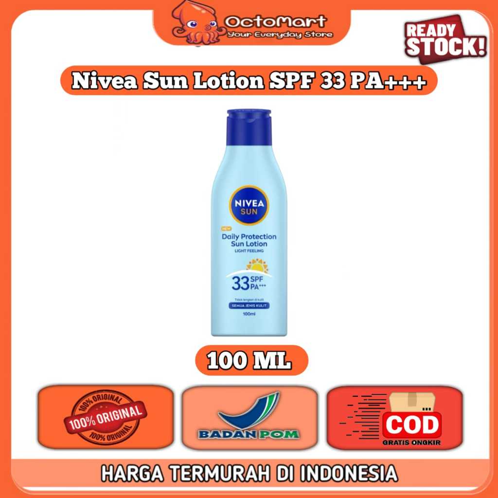 Jual Nivea Body Lotion Daily Protection Sun Lotion Sunblock SPF 33 100 ...